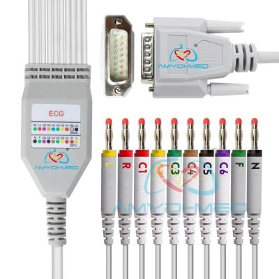 China Edan SE3 10-Lead ECG Cable with DB15P Connector - 2.4m Length, 3-Year Warranty, ISO 13485 Certified for sale