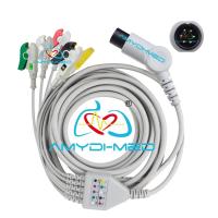 China TPU ECG Cable 3 Meter Round 6P 5 Lead Reusable for Mindray GOLDWAY Medical Devices for sale