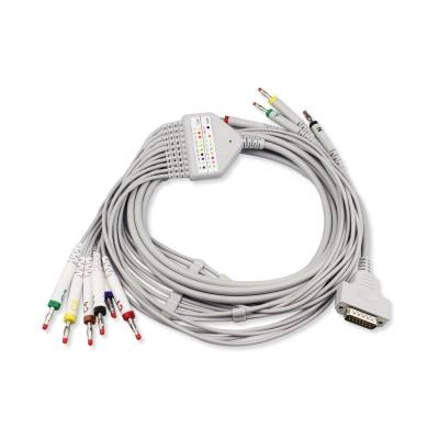 China GE Hellige ECG Cable 2.8m for Micro Smart MAC 500/1100/1200 ST 10-Lead with TPU Jacket for sale