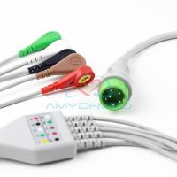 China Hwatime Medical ECG Cable 5-Lead 6-Pin 3.3m with TPU Jacket - ISO13485 Certified for Adult/Pediatric Use for sale