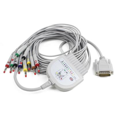 China TPU Coated 10-Lead ECG Cable for Nihon Kohden & Biocare - 2.4m Length with Medical Certifications for sale
