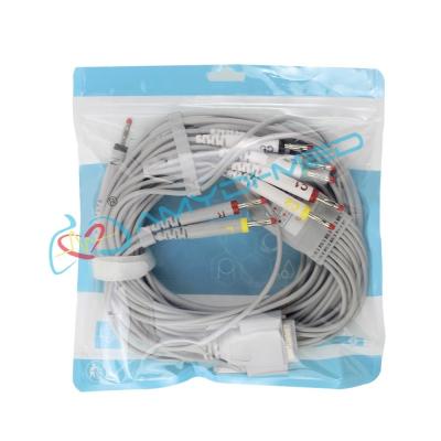 China 10-Lead EKG Cable with TPU Jacket for Nihon Kohden 9620 & Biocare300 ECG Machines - 1.2m Length for sale