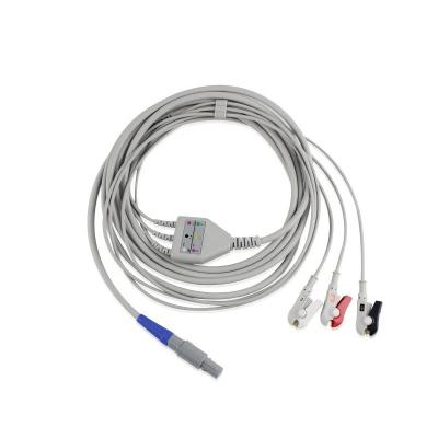 China 8-Pin 3-Lead Clip ECG Cable for HUNTLEIGH SC1000 - 2.4m TPU Medical Grade Leadwire with ISO 13485 Certification for sale