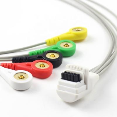 China 5 Lead Holter ECG Cable for Mortara H5 H3 - 0.9m TPU Medical Grade with 3-Year Warranty for sale