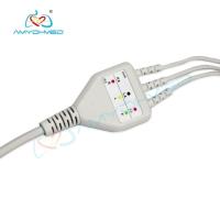 China DATEX NV-10J ECG Cable with 2.4m Length and 0.9m Leads - Medical Grade TPU Material for sale