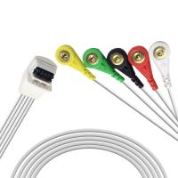 China Mortala H3 ECG Holter Cable 5 Lead Snap AHA Compatible with 0.8M Cable Length and 3-Year Warranty for sale