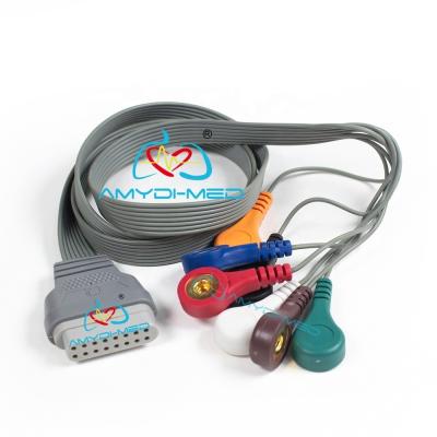 China Edan SE-2003/SE2012 7 Leads Snap 16 Pin Holter ECG Cable 3.3M Length with 3-Year Warranty for sale