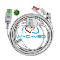 China SPACELABS 3-Lead ECG Cable with 2.4m Cable & 0.9m Leads - TPU Jacket, Round-17P Plug for sale