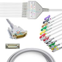 China Biocare 300 12-Lead ECG Cable 2.4M Length with 11-Pin Connector for NIHON KOHDEN BSM-2351A 2351C for sale