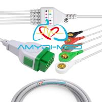 China 11Pin GE ECG Cable for V100 Solar 8000 Dash1000 TPU 2.4M Cable 0.9m Leads for sale