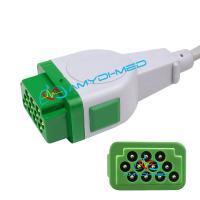 China 11Pin GE ECG Cable for V100 Solar 8000 Dash1000 TPU 2.4M Cable 0.9m Leads for sale