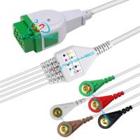 China 11Pin GE ECG Cable for V100 Solar 8000 Dash1000 TPU 2.4M Cable 0.9m Leads for sale