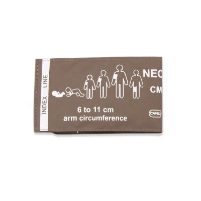 China Reusable NIBP Blood Pressure Cuff PU Brown Bladder 6-11cm Neonatal to 42-54cm Adult Thigh Sizes for sale
