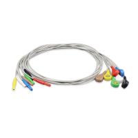 China MEIGAOYI Compatible ECG Cable Din Type 1.35-1.6mm 7 Lead Snap Holter Recorder Lead Wires 0.9M for sale