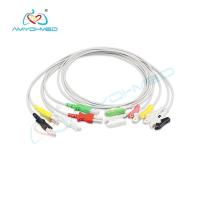 China 5-Lead ECG Cable for Spacelabs Patient Monitor - 2.4m TPU Cable with Snap Clip Termination for sale