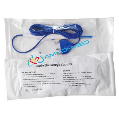 China Disposable ESU Diathermy Pencil with 2 Buttons and Blade - 3m Cable in 4cm to 16cm Sizes for Surgical Electrocution for sale