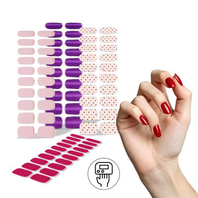 China Semi Cured Gel Nail Sticker UV Gel Nail Wraps Full Cover Decals For Salon for sale