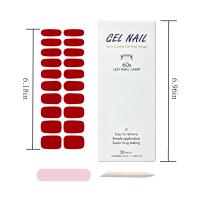 China Semi Cured Gel Nail Sticker UV Gel Nail Wraps Full Cover Decals For Salon for sale