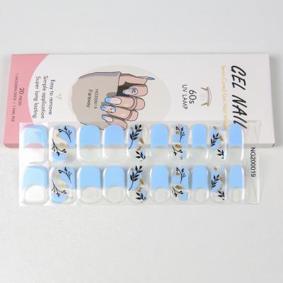 China Semi Cured Gel Nail Stickers That Harden With UV Light In 32 Pcs Nail Salon Sets Chip Free for sale