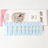 China Custom Logo Nail Stickers On Semi Cured Gel Strips With Your Own Artwork And Brand Colors In Sheets for sale