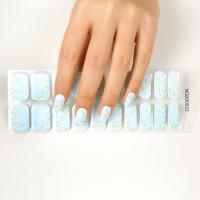 China Custom Logo Nail Stickers On Semi Cured Gel Strips With Your Own Artwork And Brand Colors In Sheets for sale