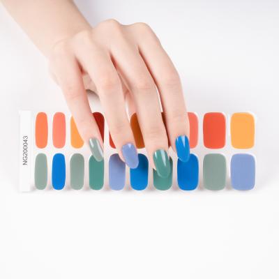 China Waterproof Gel Nail Sticker Semi Cured Polish Strips for sale