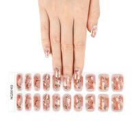 China Marble Gel Nail Sticker Semi Cured Nail Strip Ombre Design Waterproof Nail Art Decal for Manicure for sale