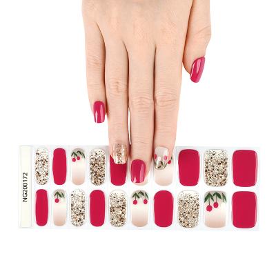 China Butterfly Gel Nail Sticker Semi Cured Nail Strip 3D Relief Design Waterproof Nail Art Decal Manicure for sale