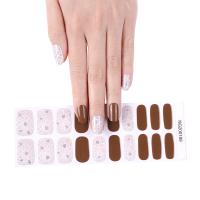 China Gel Nail Sticker Semi Cured Nail Strip Custom Logo Private Label Waterproof Decal for Wholesale Buyers for sale