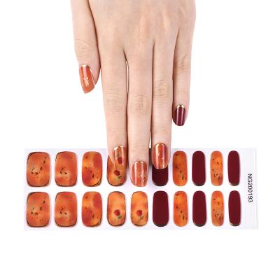 China OEM Custom Gel Nail Sticker Semi Cured Nail Wrap Bulk Pack Waterproof Decal for Brand Nail Art Supply for sale
