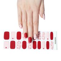 China Gel Nail Sticker Semi Cured Strip Short Length Adhesive Decal Waterproof for Natural Nail Art for sale
