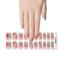 China Gel Nail Sticker Semi Cured Strip Short Length Adhesive Decal Waterproof for Natural Nail Art for sale
