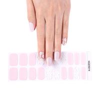 China Wide Gel Nail Sticker Semi Cured Nail Wrap Reusable Waterproof Adhesive Decal for Long Fingernail Art for sale
