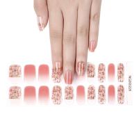 China Peel and Stick Gel Nail Sticker Semi Cured Nail Wrap Waterproof Decal for Quick Home Salon Manicure for sale