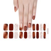 China Peel and Stick Gel Nail Sticker Semi Cured Nail Wrap Waterproof Decal for Quick Home Salon Manicure for sale