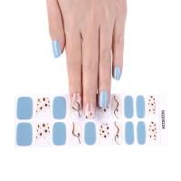 China Peel and Stick Gel Nail Sticker Semi Cured Nail Wrap Waterproof Decal for Quick Home Salon Manicure for sale