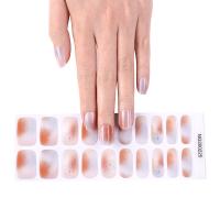 China Peel and Stick Gel Nail Sticker Semi Cured Nail Wrap Waterproof Decal for Quick Home Salon Manicure for sale