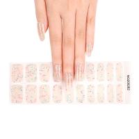 China Gel Nail Sticker Semi Cured Nail Wrap Daisy Print Design Waterproof Decal for Weekend Manicure for sale