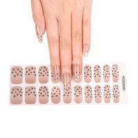 China Gel Nail Sticker Semi Cured Nail Wrap Daisy Print Design Waterproof Decal for Weekend Manicure for sale