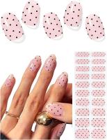 China Gel Nail Wraps Black Polka Dot Long Lasting Works With Any UV Lamps for sale