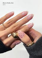 China Gel Nail Wraps Black Polka Dot Long Lasting Works With Any UV Lamps for sale