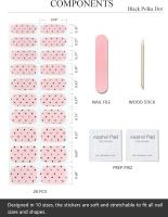 China Gel Nail Wraps Black Polka Dot Long Lasting Works With Any UV Lamps for sale
