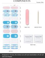 China Cute Sweet Style Gel Nail Stickers Blue Pink Striped Daisy Cherry Design Self-Adhesive Nail Wraps for Summer Party Daily Wear for sale