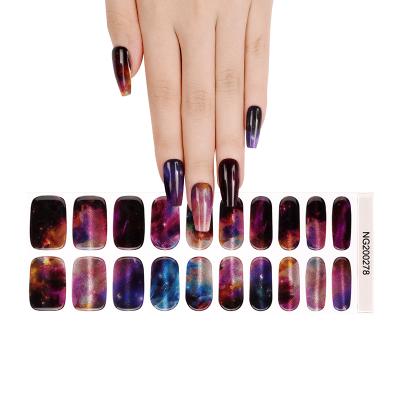 China Nail Stickers Gel Nail Sticker Set Nail Art Decals Full Cover Manicure DIY Kit for sale