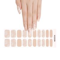 China Nail Art Stickers Gel Nail Sticker UV Nail Decals Full Cover Manicure For Girls for sale