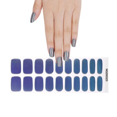 China Gel Nail Stickers Semi Cured 3D Nail Wraps Full Cover DIY Manicure Salon Use Set for sale