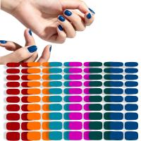 China UV Free Gel Nail Stickers Semi Cured Full Cover Self Adhesive Waterproof Wraps for sale