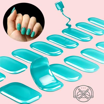 China Lamp Free Gel Nail Stickers Non Toxic Waterproof Self Adhesive Easy Apply Remove for sale