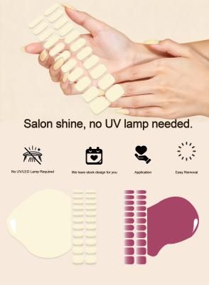 China Kids Gel Nail Stickers UV Free No Lamp Needed Safe Non Toxic Custom Logo Full Cover for sale