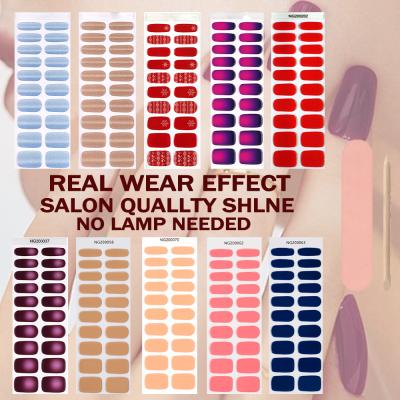 China Toe Nail Stickers Non UV Gel Semi Cured Pedicure Self Adhesive Full Cover Non Toxic for sale